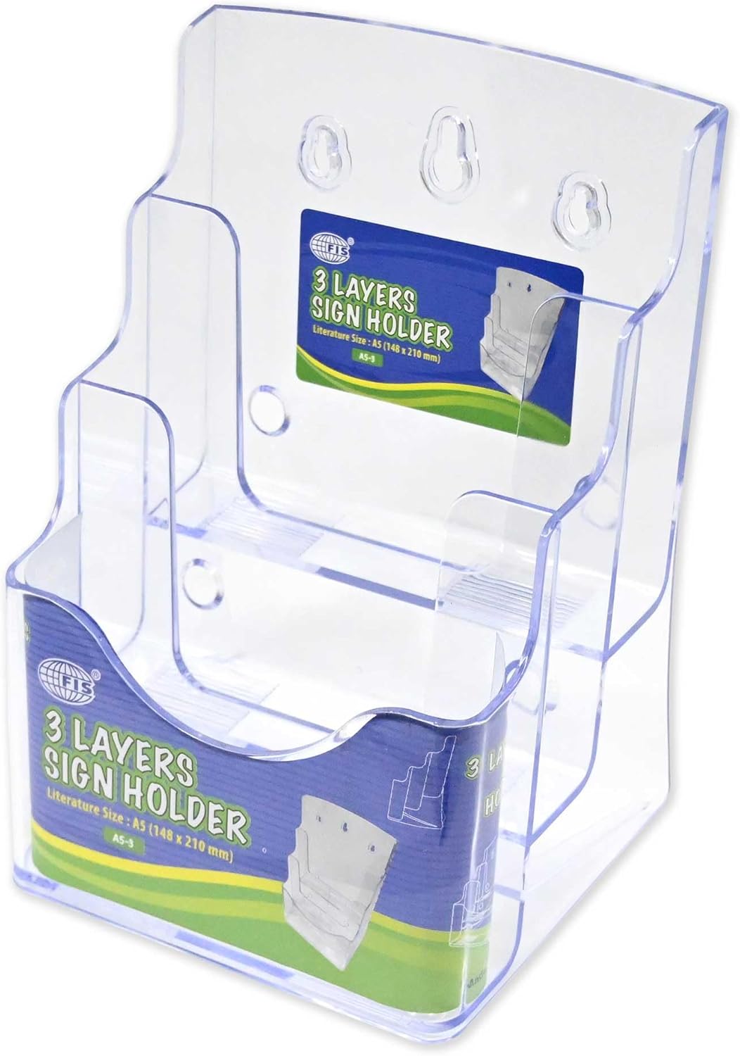 FIS Sign Holder 3 Layers, Size A5(14.8x21cm), Transparent - FSNAA5-3 ...