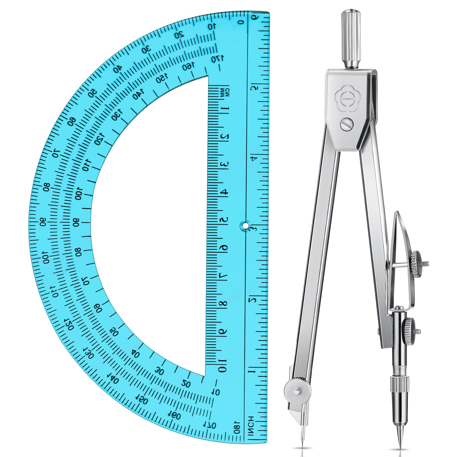 Snapklik.com : EBOOT Student Geometry Math Set, Drawing Compass And 6 Inch Swing Arm Protractor ...