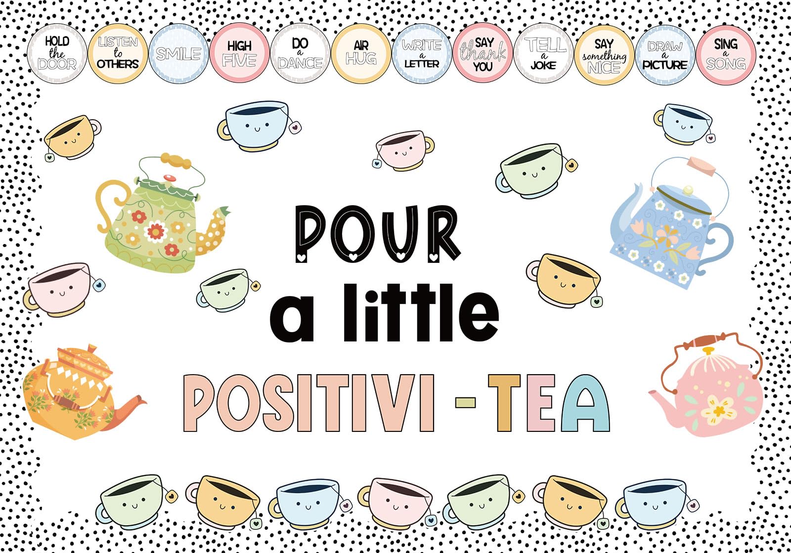 Amazon.com: JarThenaAMCS 94Pcs Positivi-Tea Bulletin Board Set ...