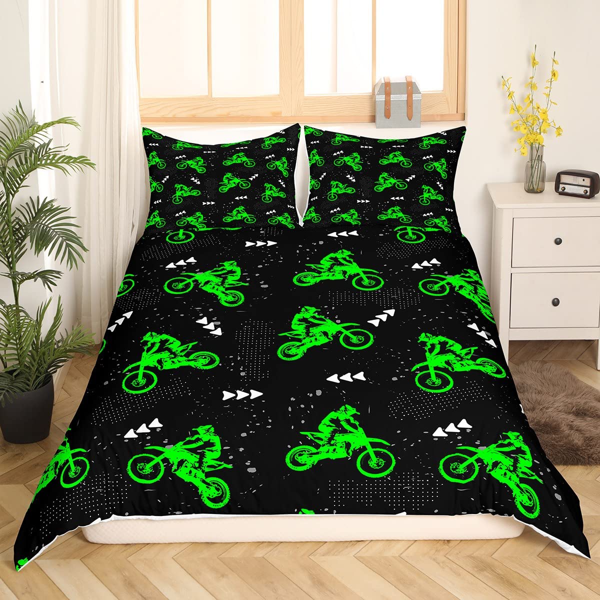 Feelyou Boys Dirt Bike Bedding Set Cool Sports Duvet Cover for Kids ...