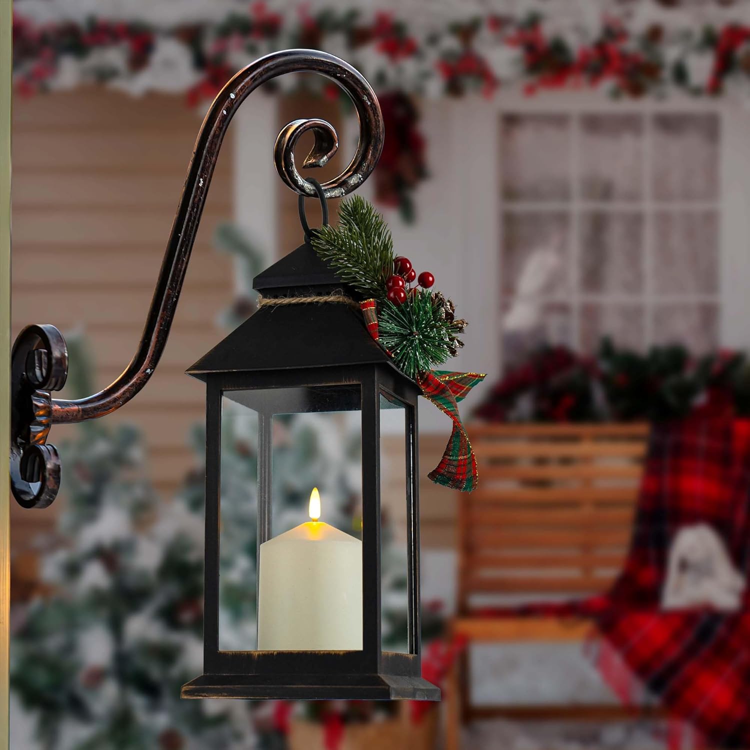 HN HAIINAA Farol decorativo de Navidad parpadeante sin llama con ...