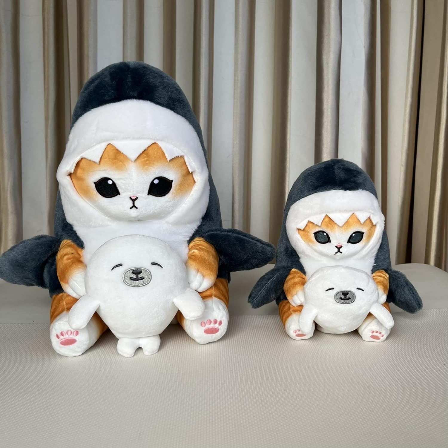 MOFUSAN Lindo juguete de peluche de gato de tiburón de 7 pulgadas ...