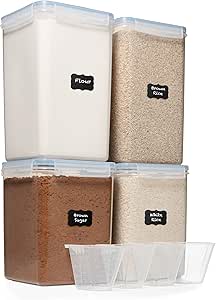 Amazon.com - WHITE FEATHER SUPPLIES 4 Pc Flour Sugar Storage Container ...