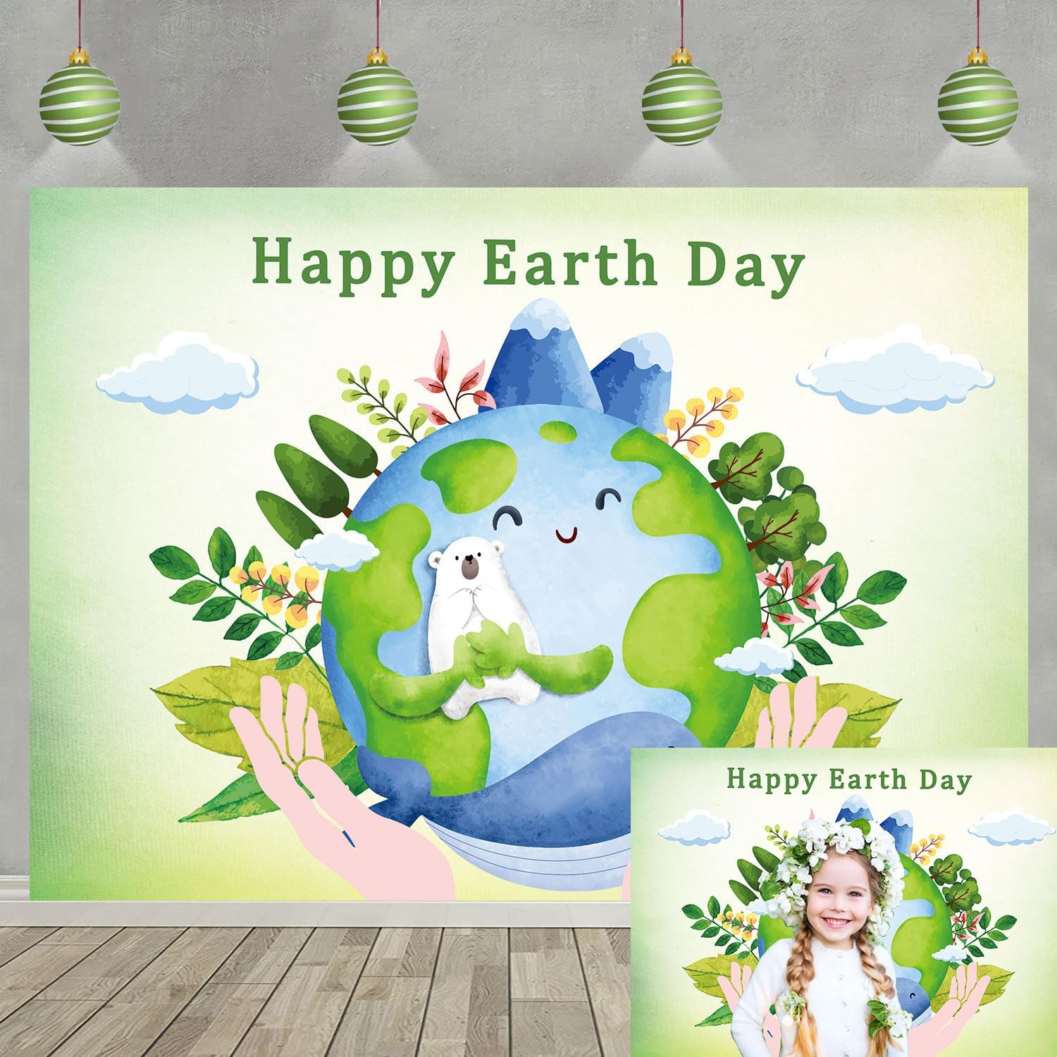 Amazon.com : Happy Earth Day Backdrop Earth Day Photography Background ...