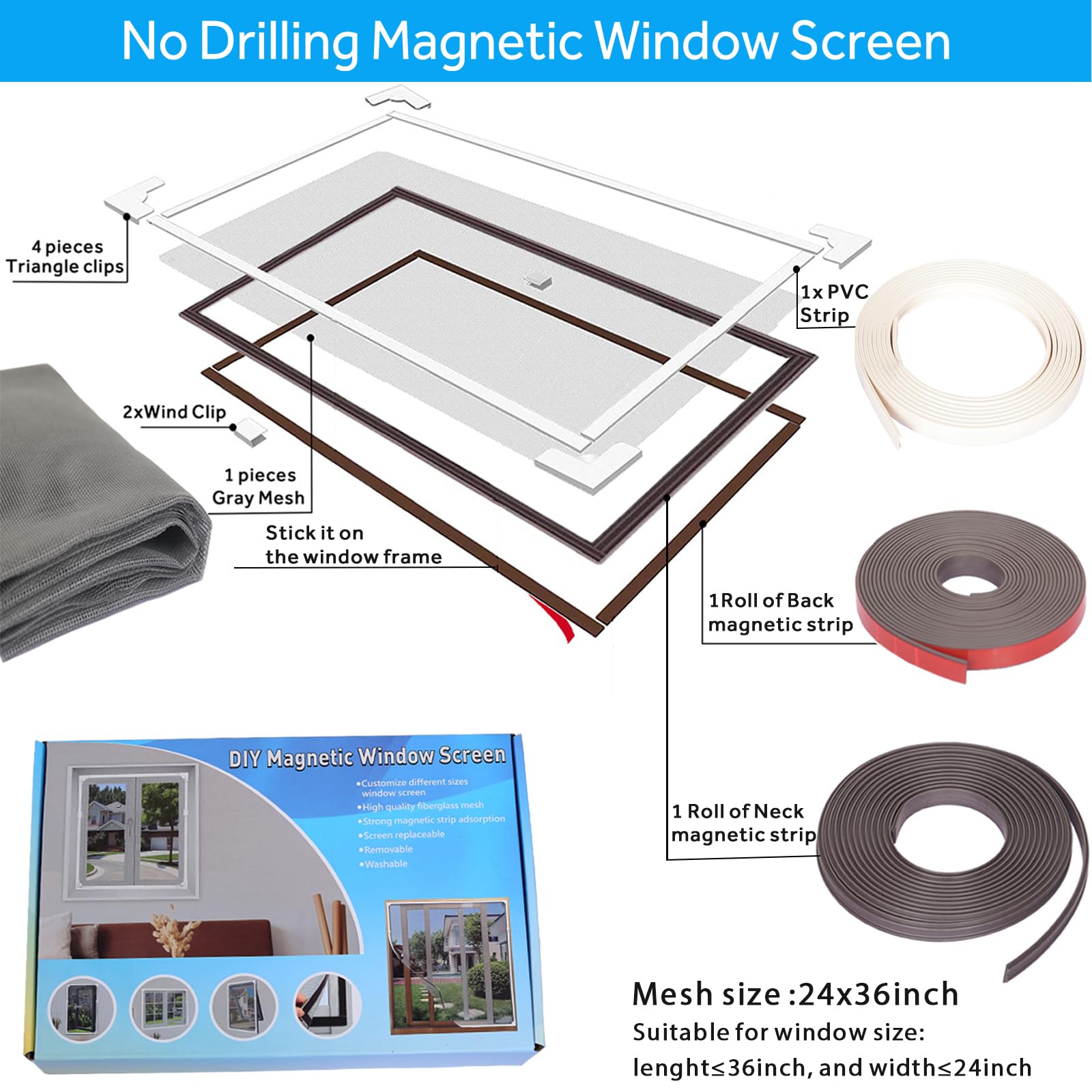 Snapklik.com : Flex Adjustable Window Screens For House Windows ...
