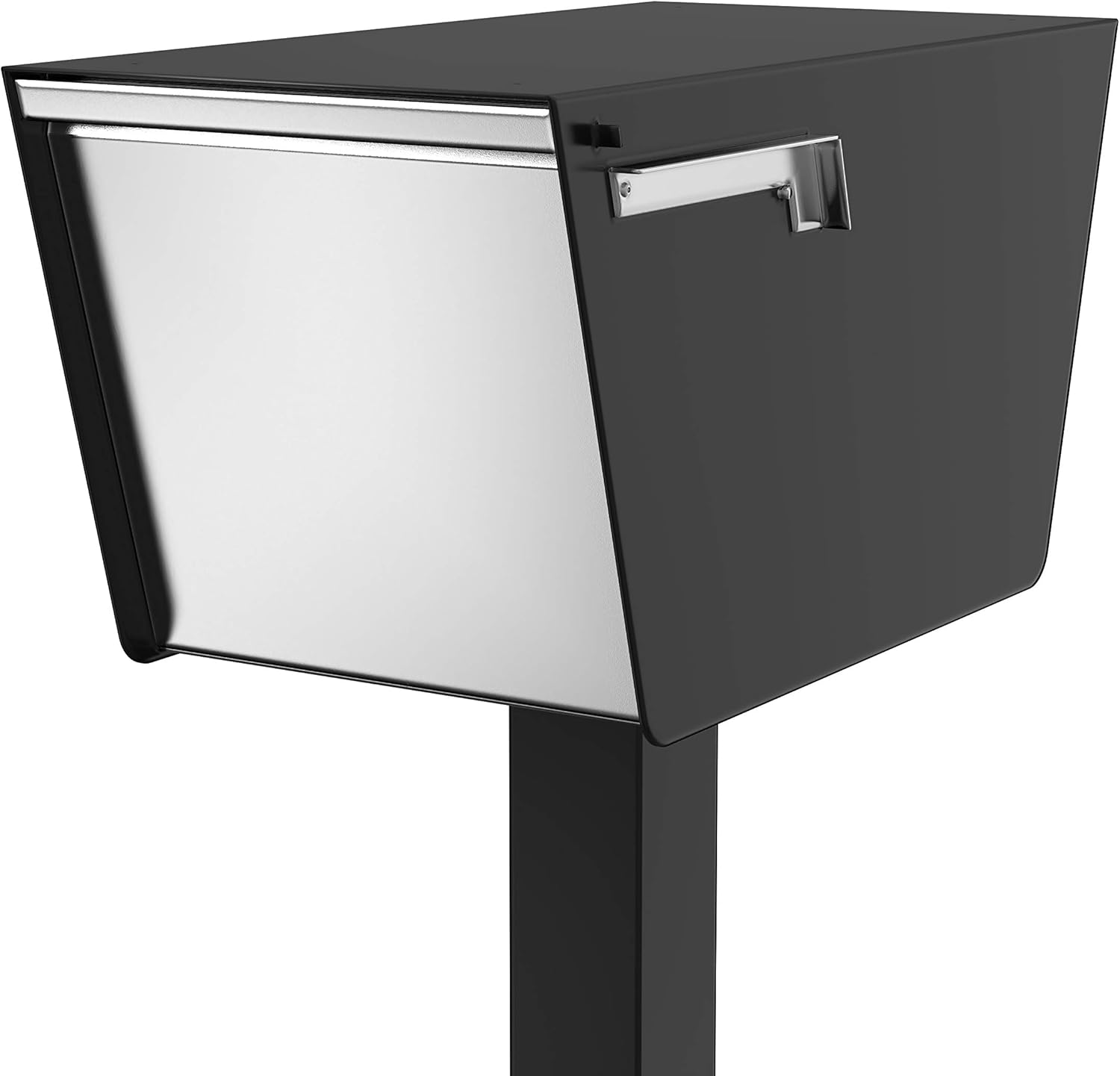 Amazon.com: Walter Post Mount Mailbox, Modern Curbside Mailbox, Black ...