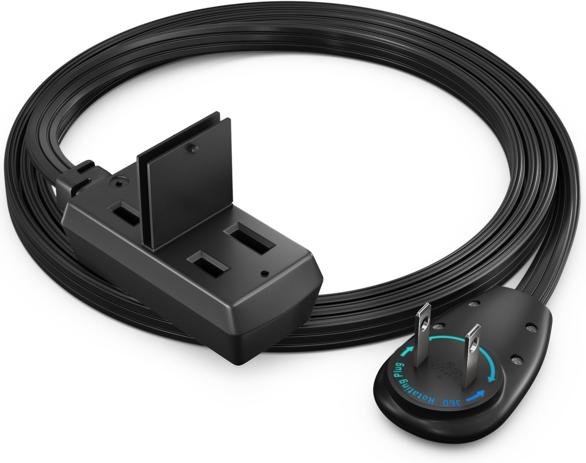 Amazon.com: Maximm Cable 4ft 360° Rotating Flat Plug Extension Cord ...