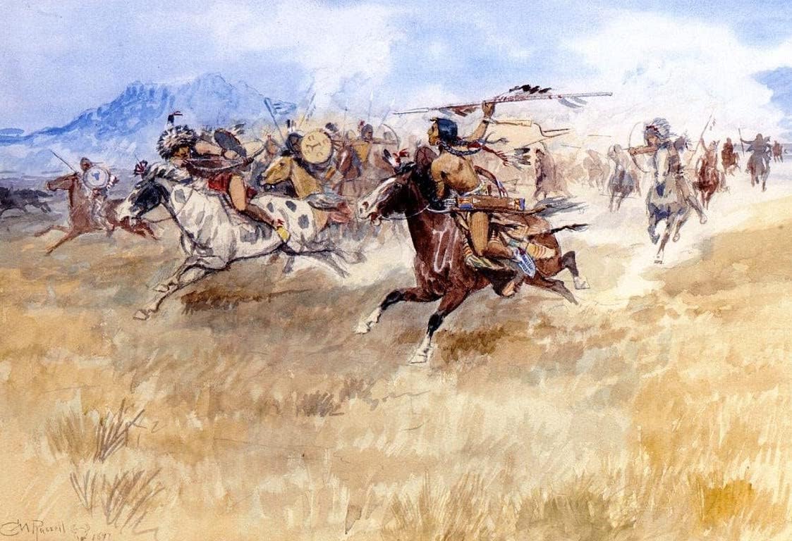 Amazon.com: Original Lithograph of Native Scene: Fight Between the ...