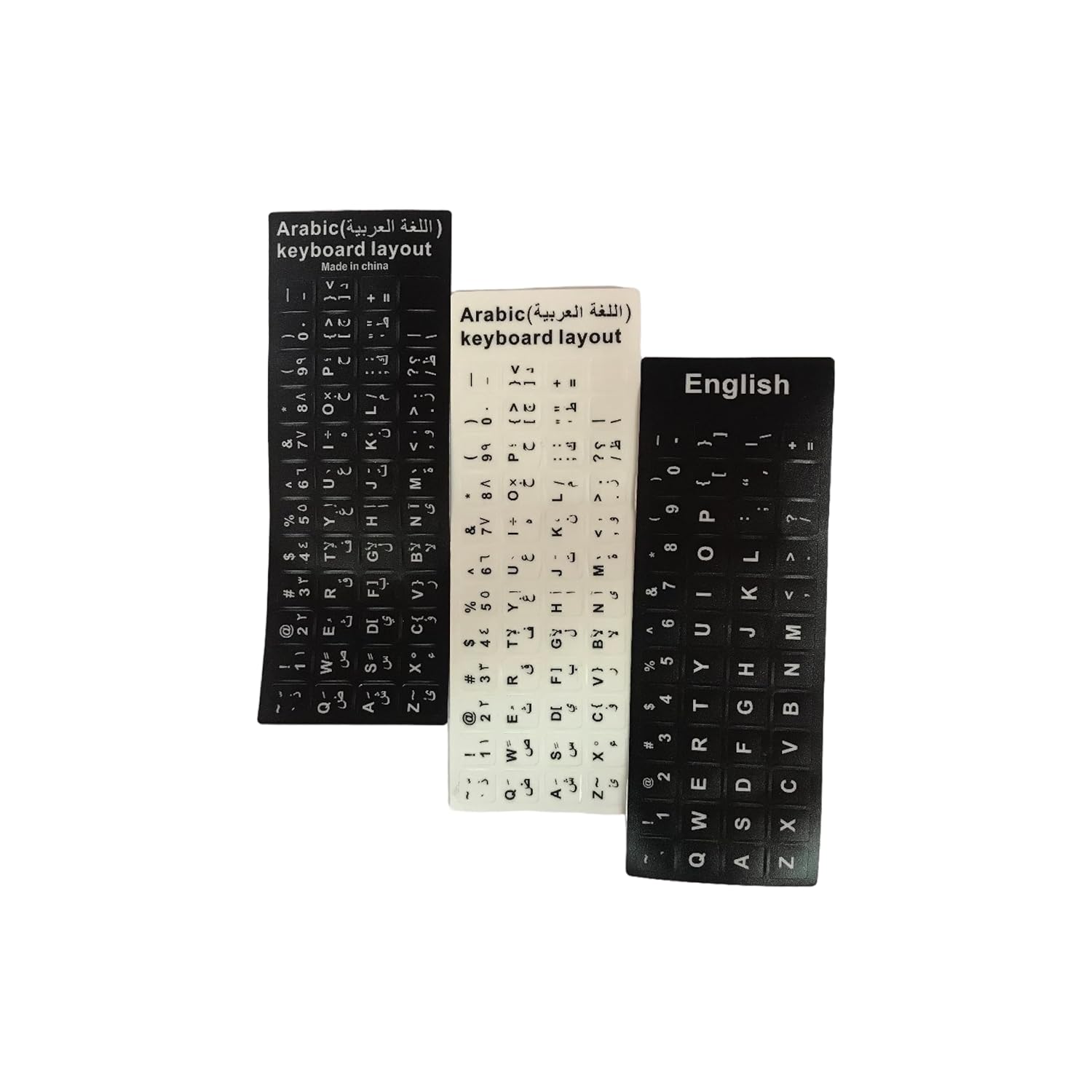 Keyboard Stickers English (English + Arabic, 3 PCS), Arabic-English ...