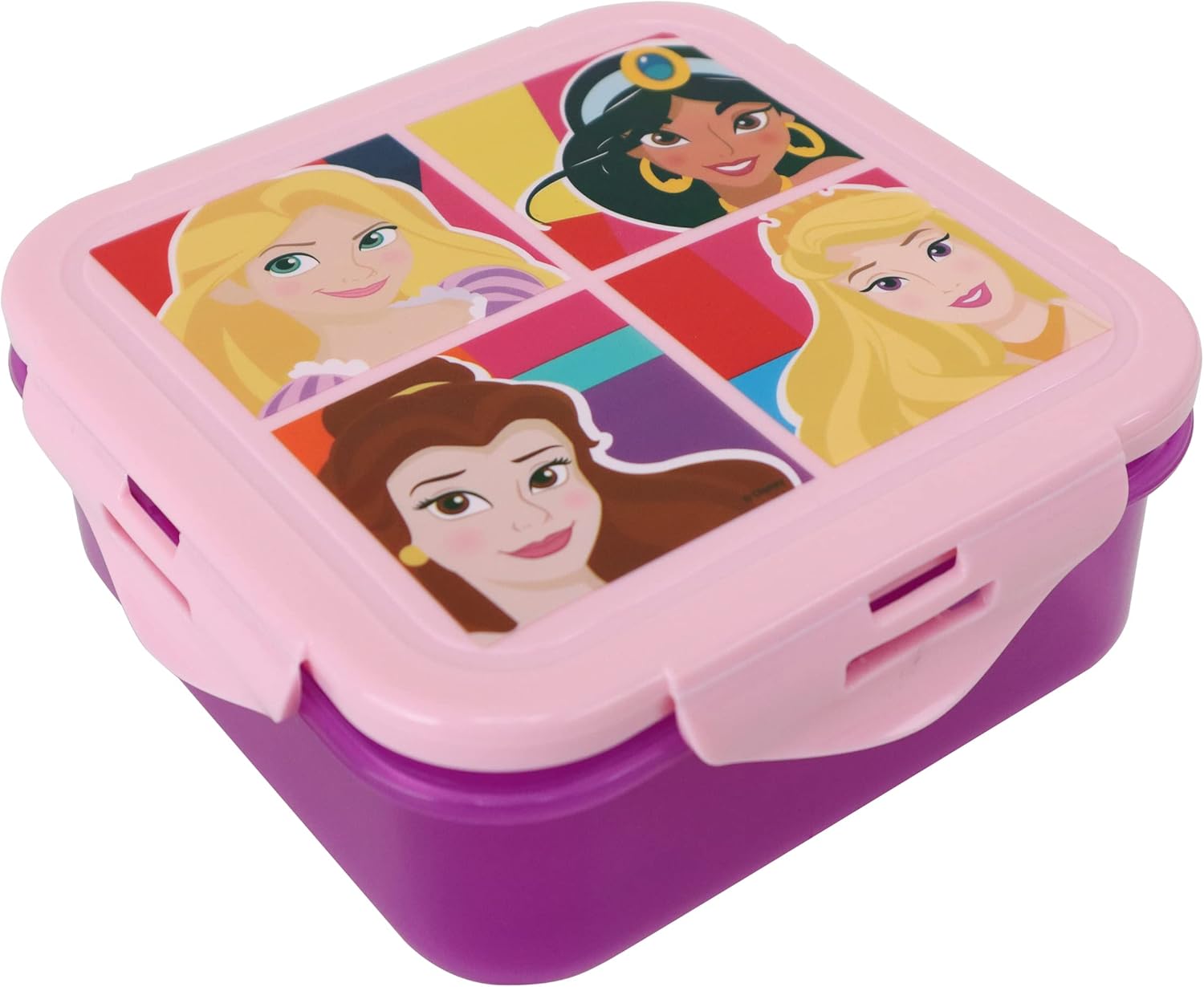 Disney Princess Sandwich Box, Reusable Lunch Container, BPA Free Snack ...