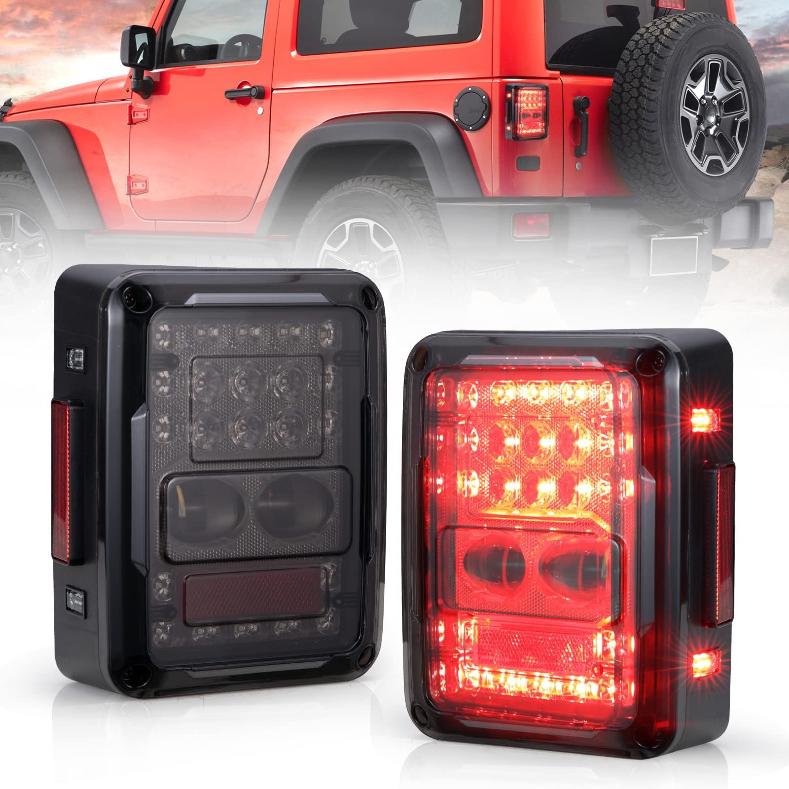 Amazon.com: BUNKER INDUST LED Tail Lights Replacement Kit for Jeep ...