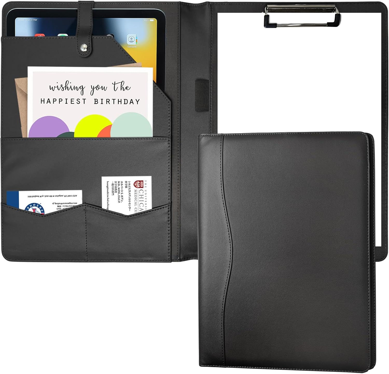 Amazon | バインダー PU クリップボード A4 クリップファイル 二つ折り ファイルフォルダー クリップバインダー ビジネス バインダー 多機能 ファイル ホルダー ペンホルダー ...