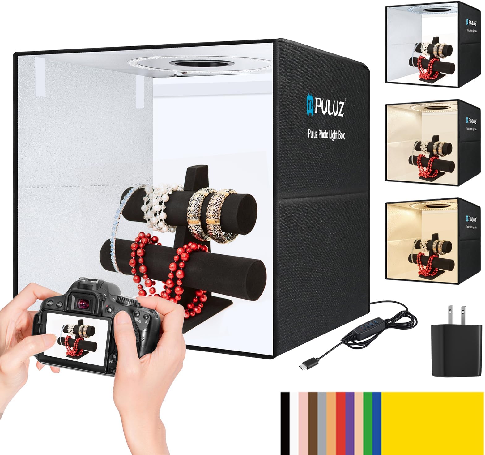 Amazon.com : PULUZ Light Box Photography, 20x20 inch Portable Photo ...