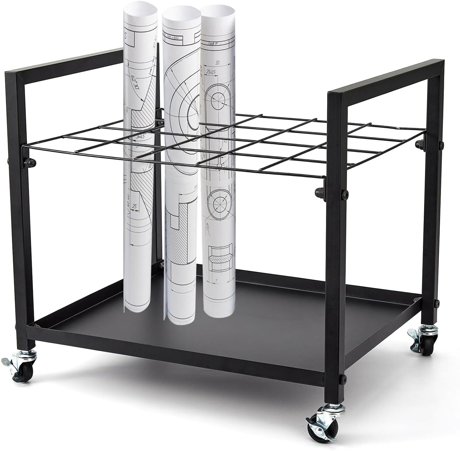 Amazon.com: Goyappin Blueprint Storage Rack with Wheels, 20 Slots ...