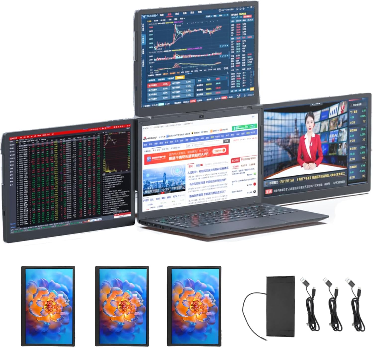 Sxhlseller Extensions D'écran D'ordinateur Portable Quadruples de 13,3 ...