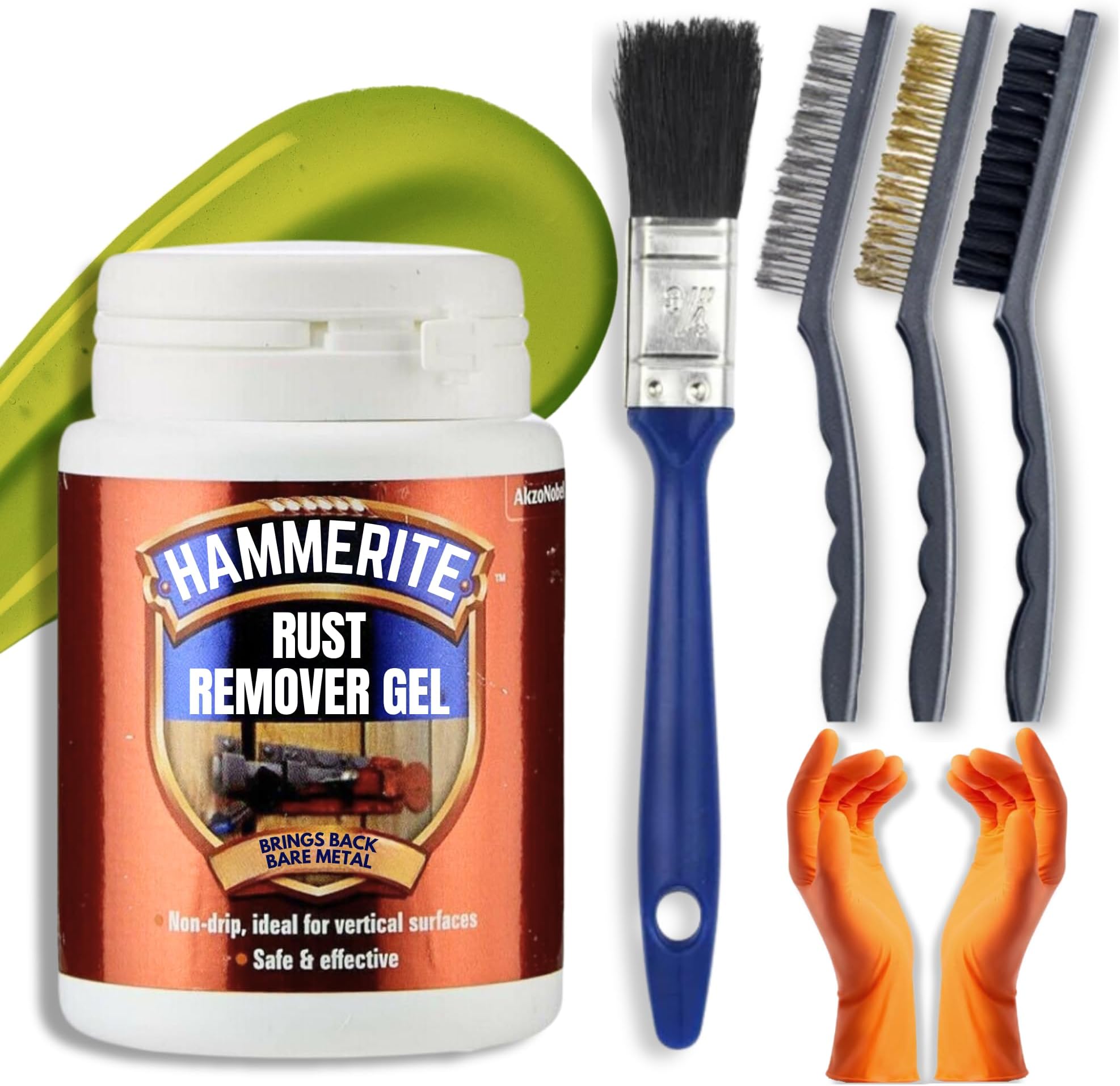 Rust Remover for Metal Bundle with 100ml Hammerite Rust Remover Gel ...