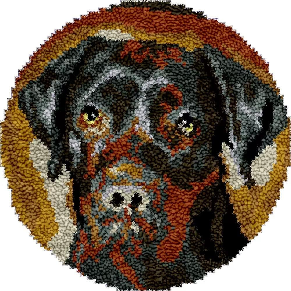 Amazon.com: Round Shape Rug Labrador Dog Latch Hook Kits for Adults and ...