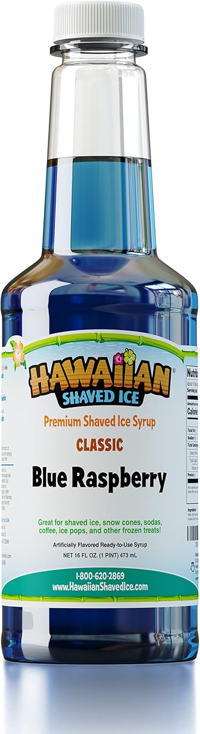 Hawaiian Shaved Ice Syrup, Blue Raspberry, Pint : Amazon.ca: Grocery ...