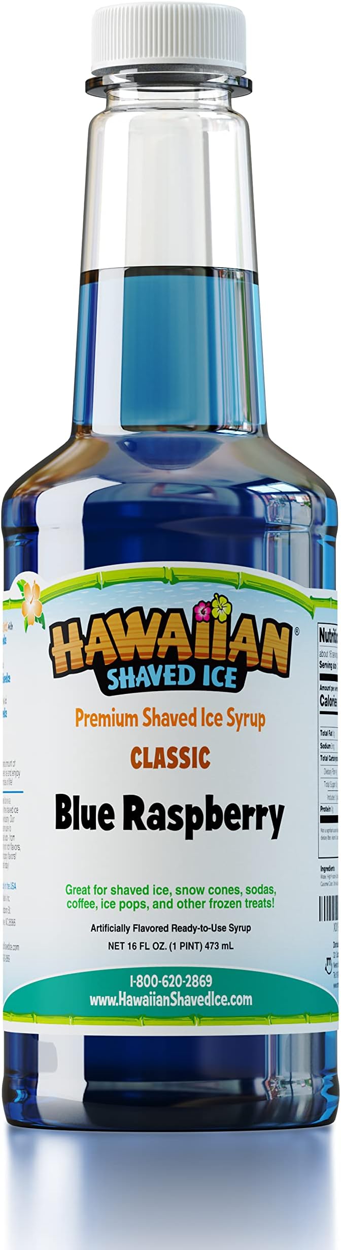 Hawaiian Shaved Ice Syrup, Blue Raspberry, Pint : Amazon.ca: Grocery ...