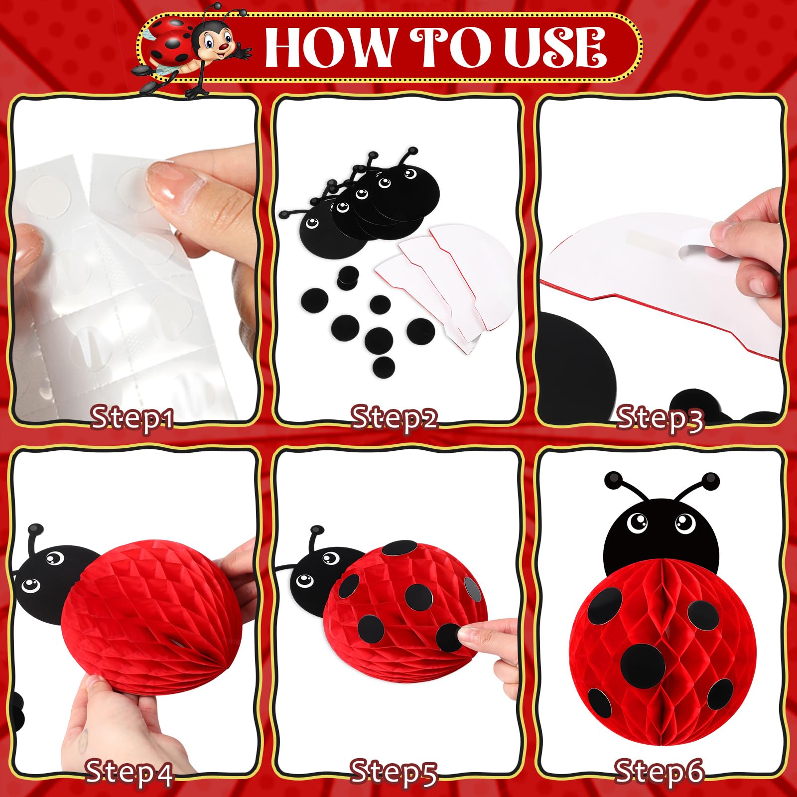 Snapklik.com : 9 Set Ladybug Party Decorations Ladybug Love Bug ...