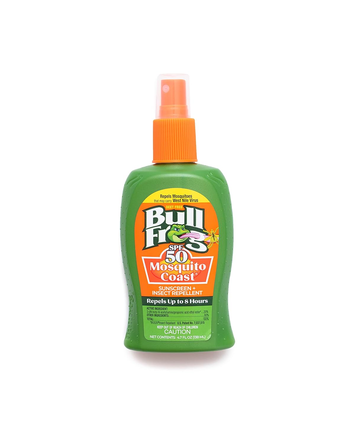 Bullfrog Mosquito Coast Spray Inseticida e Protetor Solar SPF 50, Spray ...