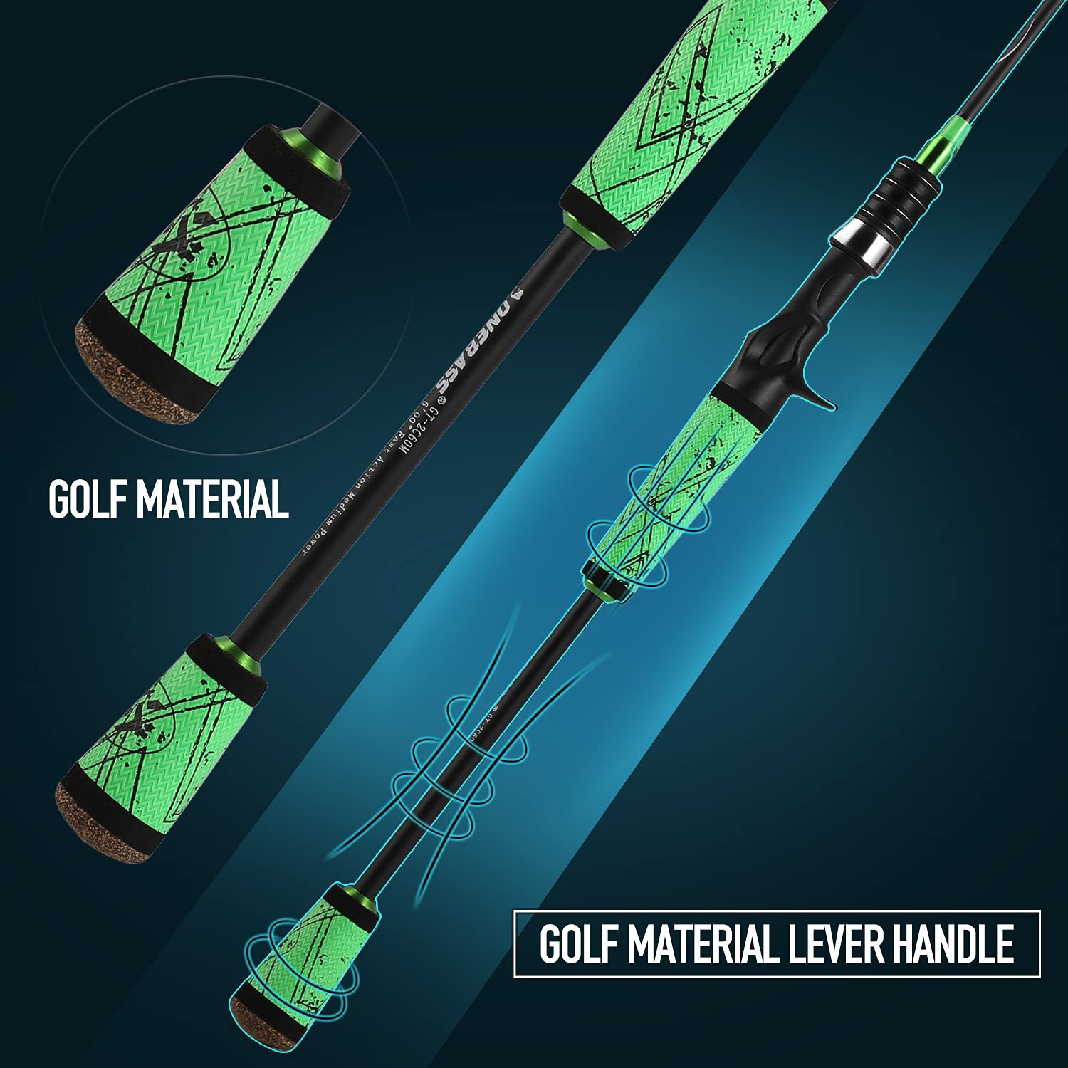 One Bass Fishing Pole 24 Ton Carbon Fiber Casting and Spinning Rods ...