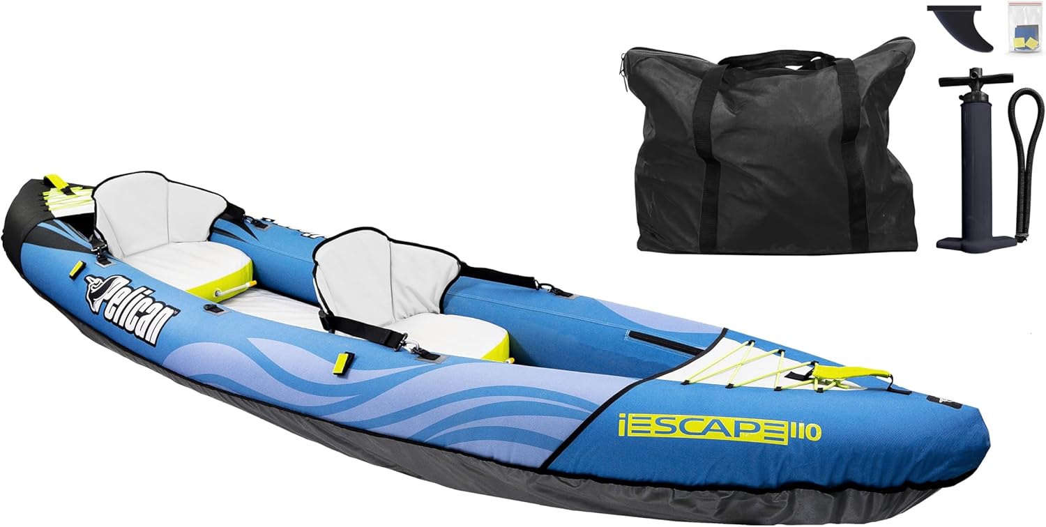 Pelican iESCAPE 110 Inflatable Tandem Kayak - Recreational Convertible ...