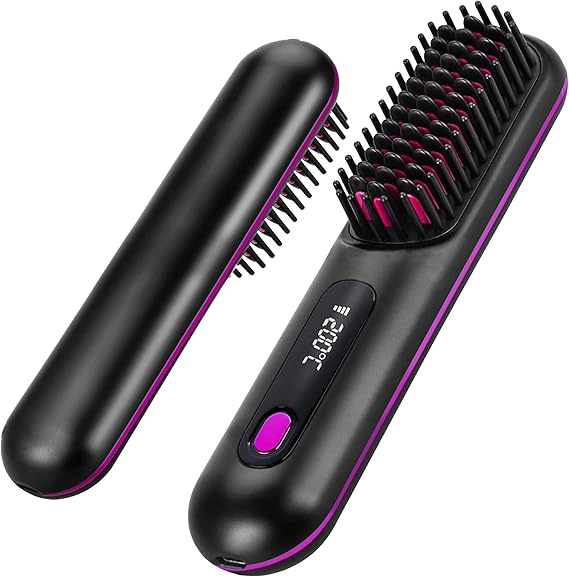 Amazon.com : Numoya Go Brush Pro - Cordless Hair Straightener Brush ...