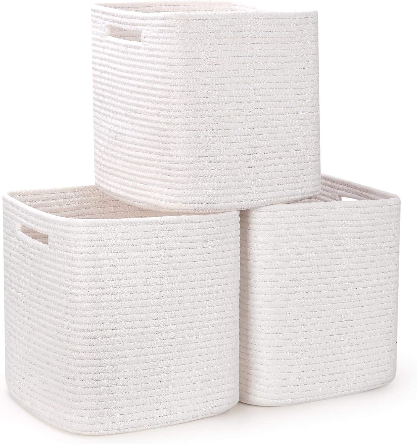 Amazon.com: SweetMemo Woven Rope Storage Cube Basket 11 Inch, Square ...