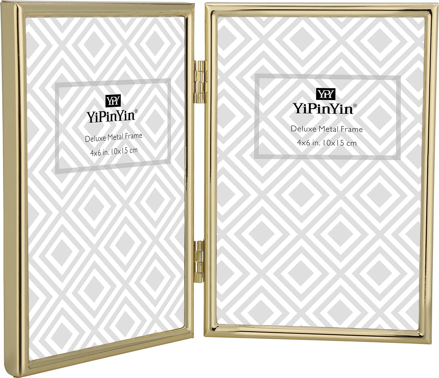 Levilan Double Picture Frames Gold Double Pictures Frame with Pressed ...