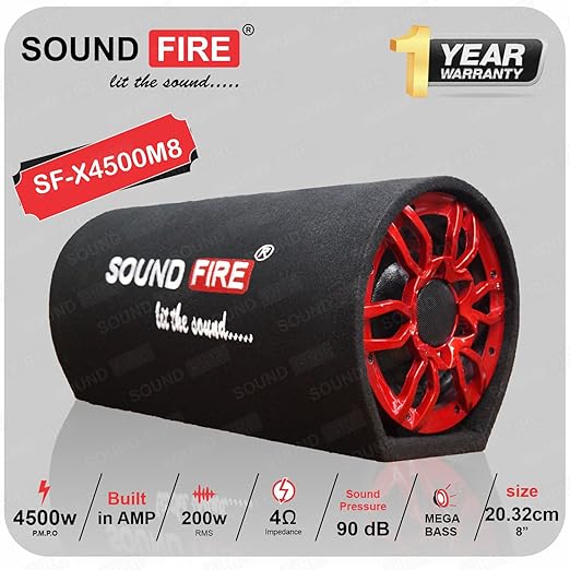 SOUND FIRE SF-X4500M8 8-INCH BassTube with in-Built Amplifier Subwoofer ...