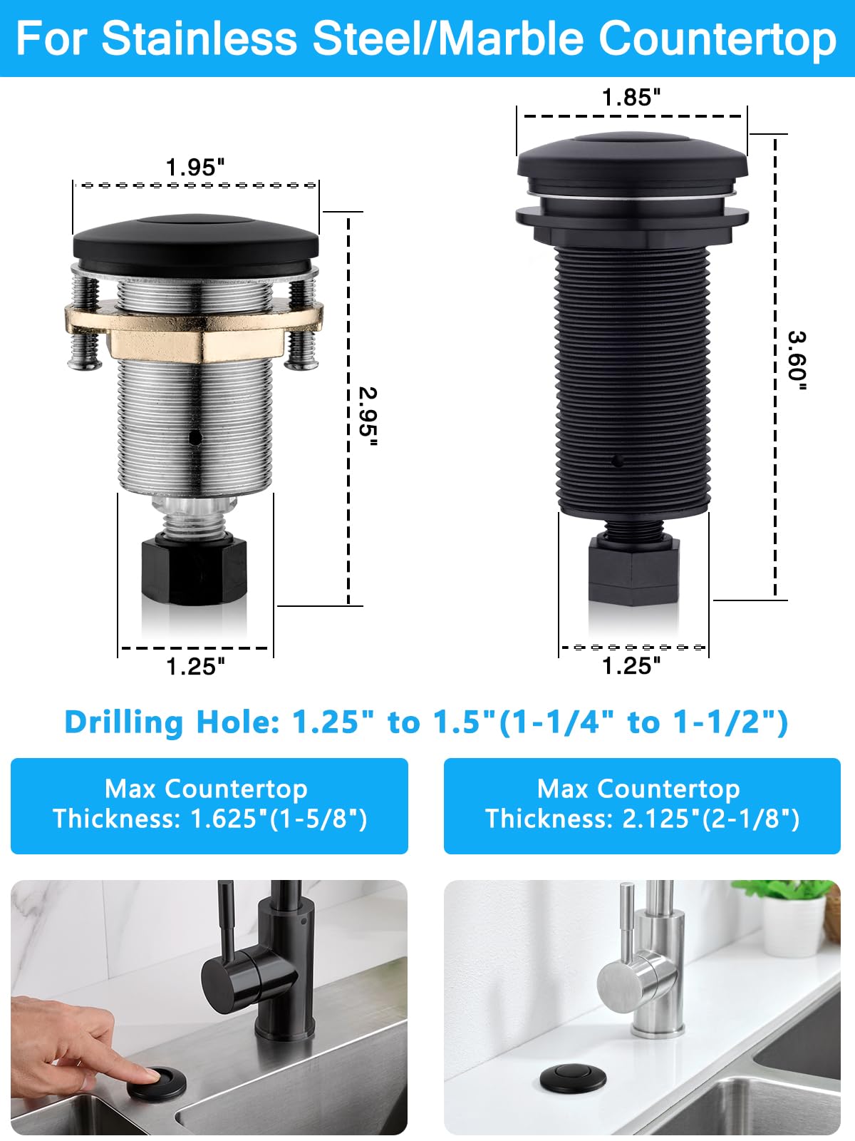 Snapklik.com : BESTILL Garbage Disposal Air Switch Kit - UL Listed ...