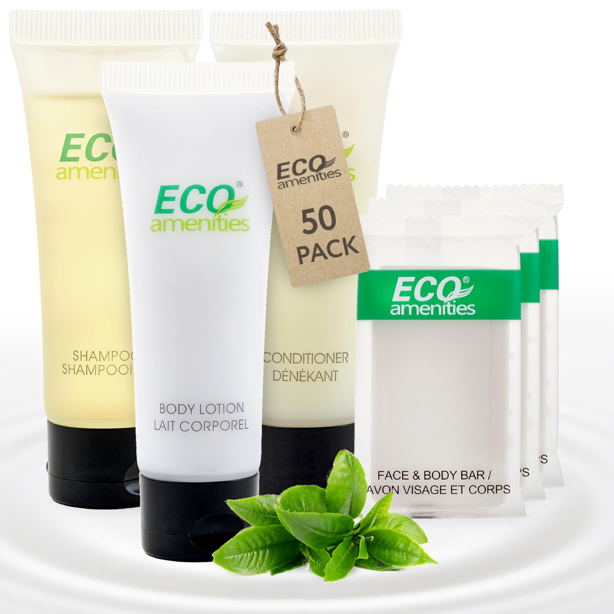 Amazon.com : Eco Amenities - Set of 4 Bar Soaps, Shampoo, Conditioner ...