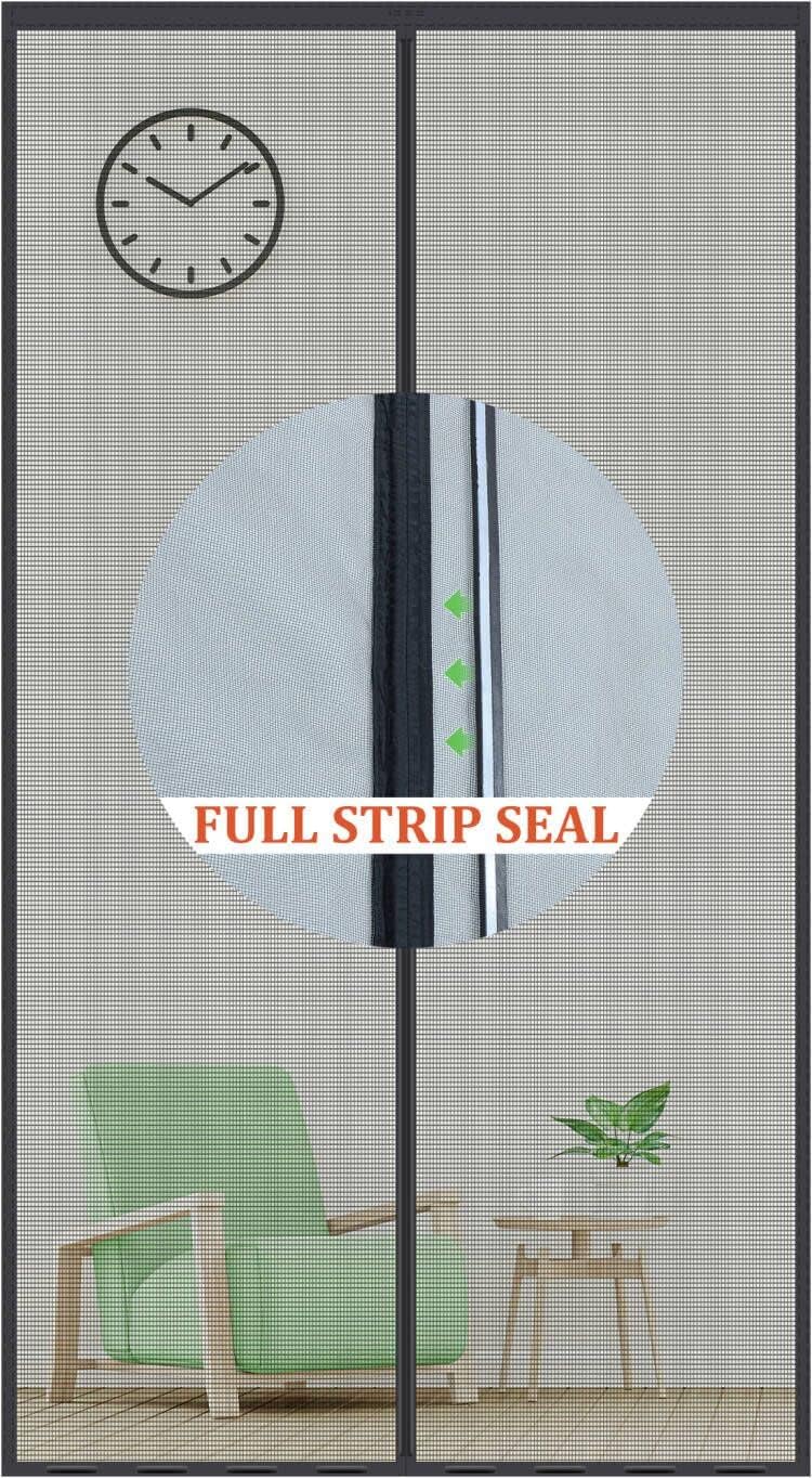 Magnetic Screen Door for Tall Door,Full Strip Magnets,Heavy Duty ...