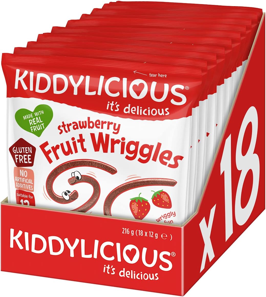 Kiddylicious Strawberry Wriggles, 12g (Pack of 18) : Amazon.com.au ...