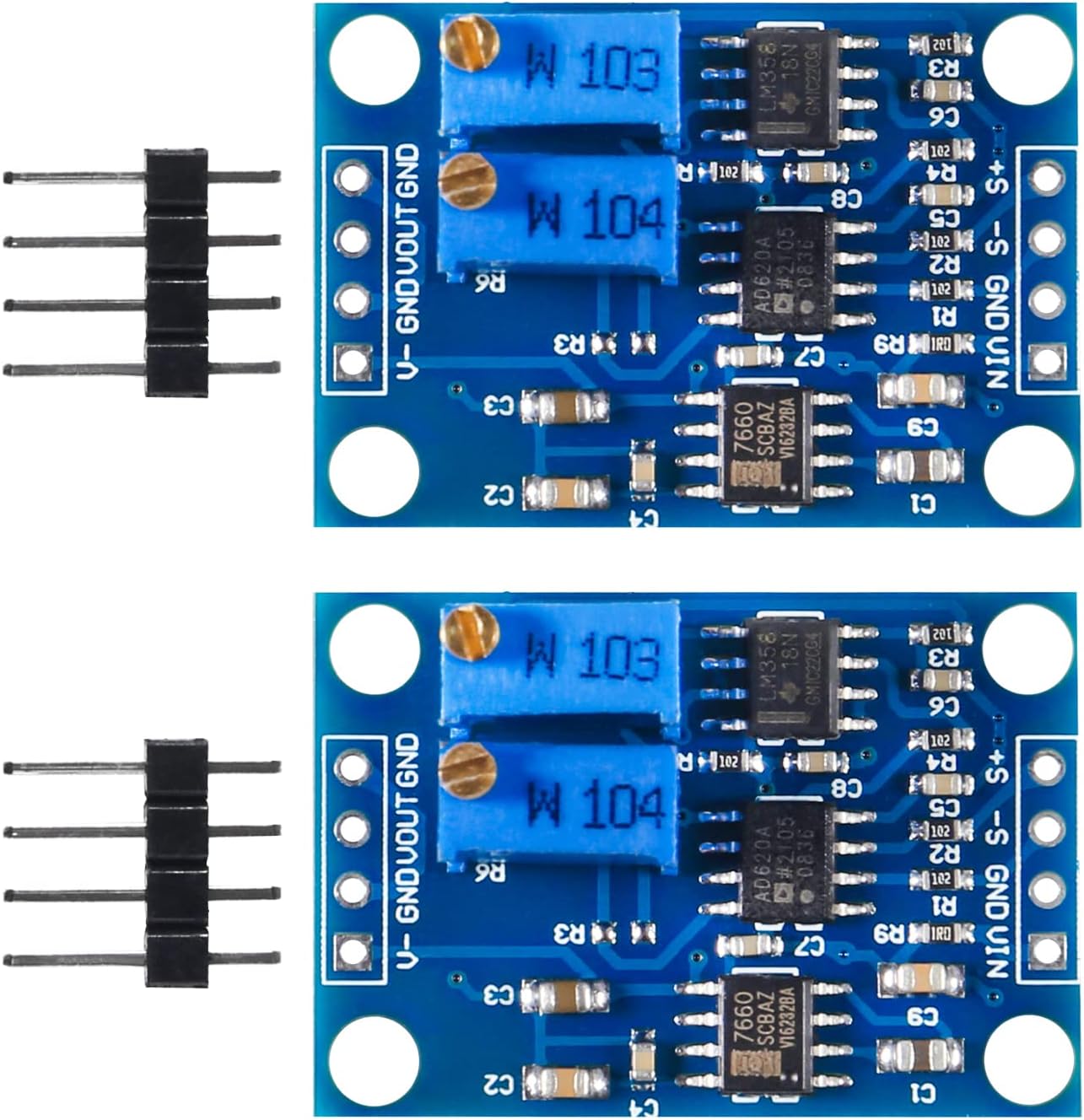 Amazon.com: ACEIRMC 2pcs Voltage Amplifier Module AD620 Instrumentation ...