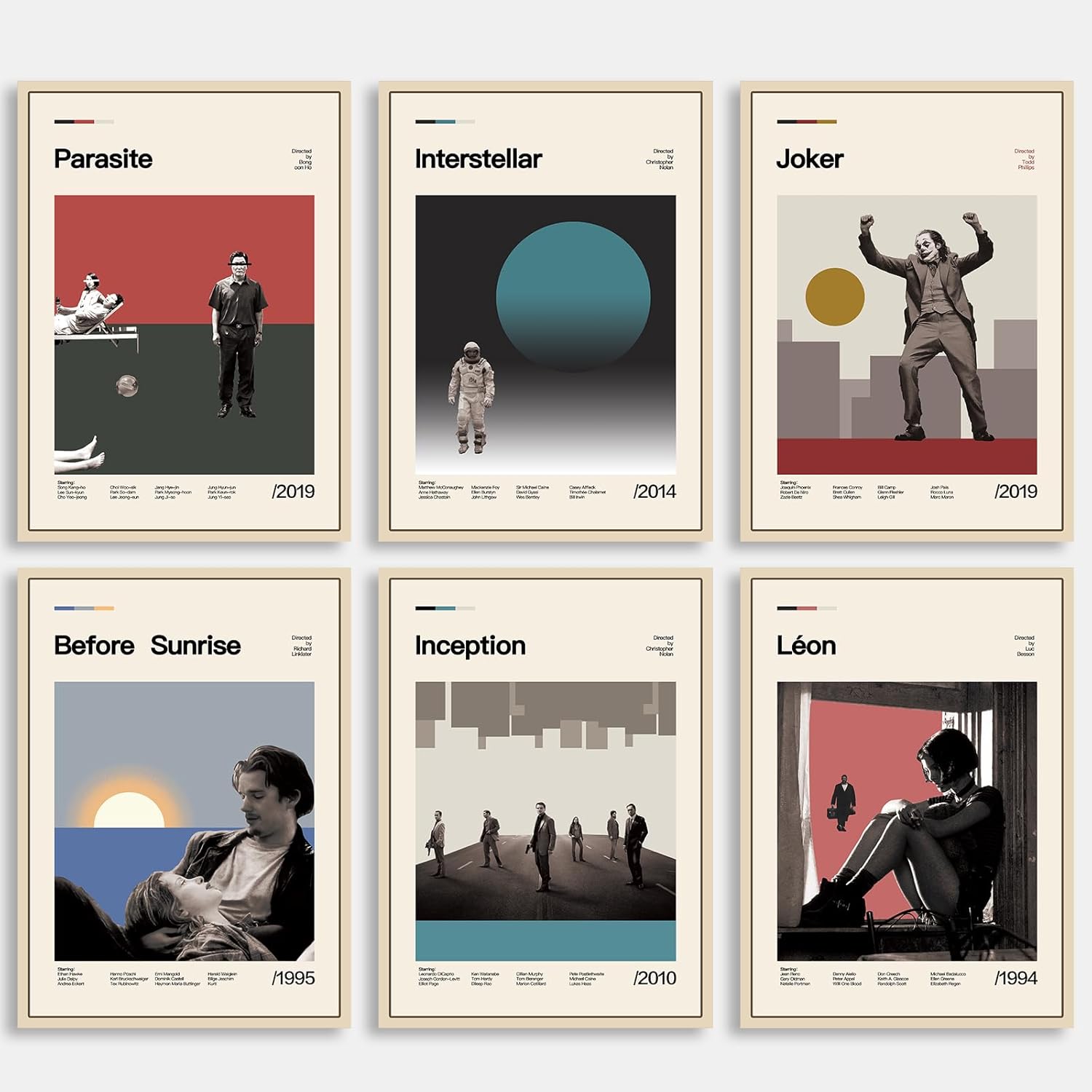 Amazon.com: DECORRECOR Movie Posters Set of 6 Unframed Canvas Wall Art ...