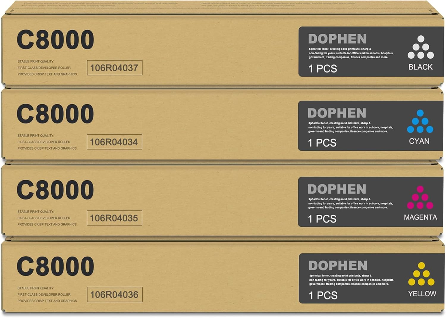 Amazon.com: VersaLink C8000 Toner Cartridge Set(4 Pack, 1BK/1C/1M/1Y ...