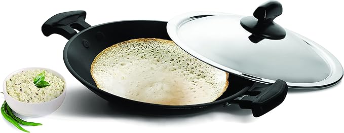 Amazon.com: Pigeon Non Stick Appam Pan, 8" Appam Kadai with Stainless ...