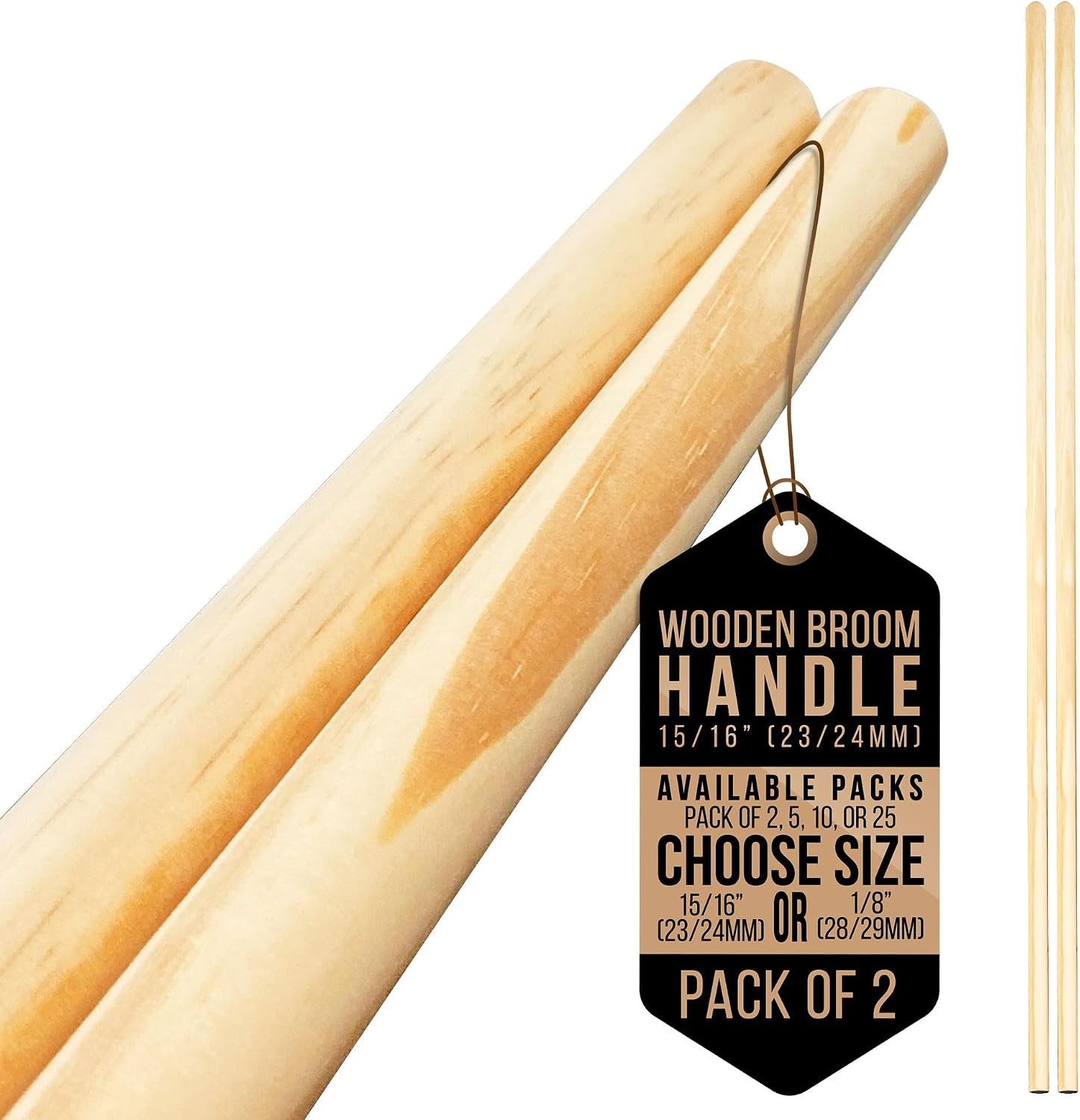Wooden Broom Handle – Multipurpose Garden Broom Shaft, Mop Handle ...