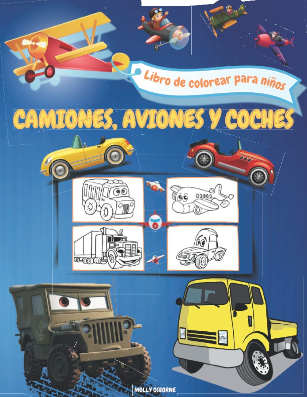 Buy Camiones, Aviones Y Coches Libro De Colorear Para Niños de 3 a 5 ...