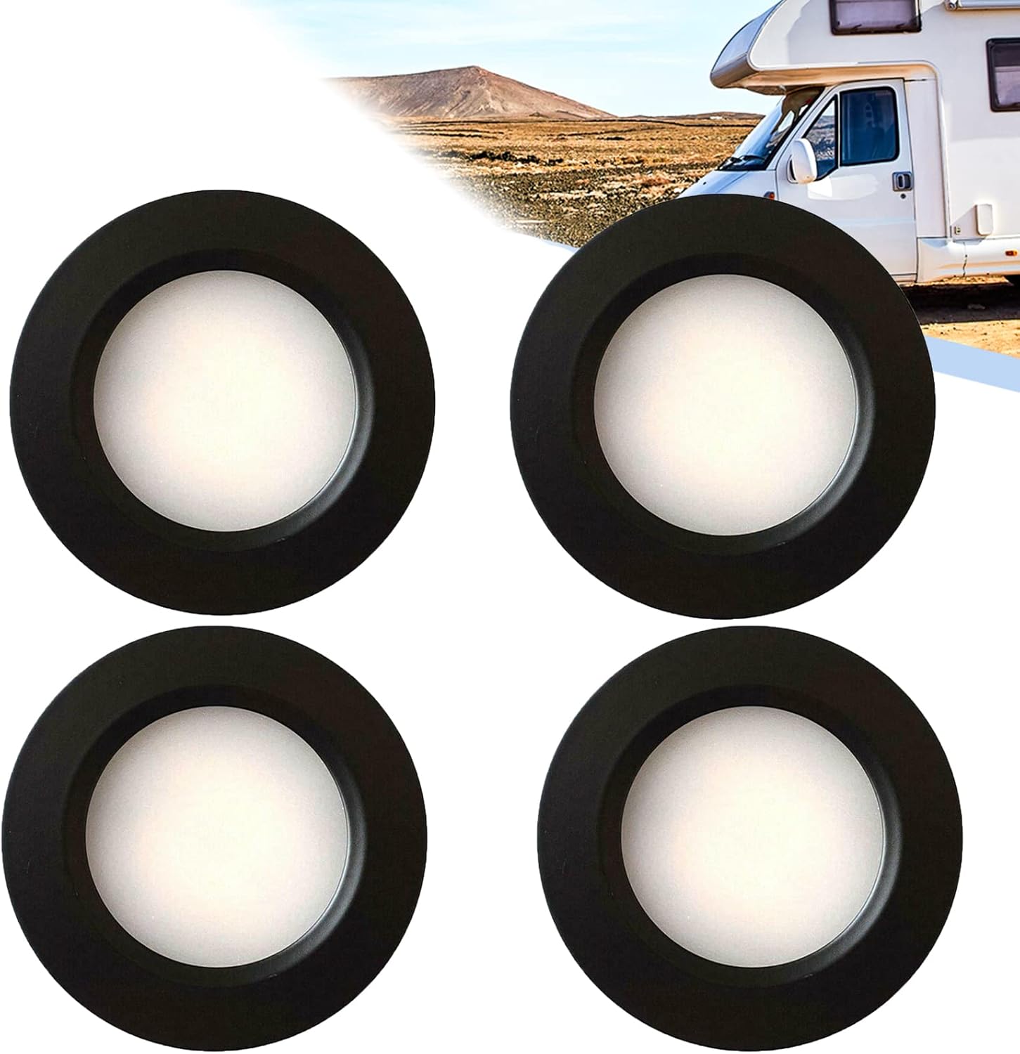 12V Interior LED Spot Lights Campervan Dimmable Recessed Mount Ceiling ...
