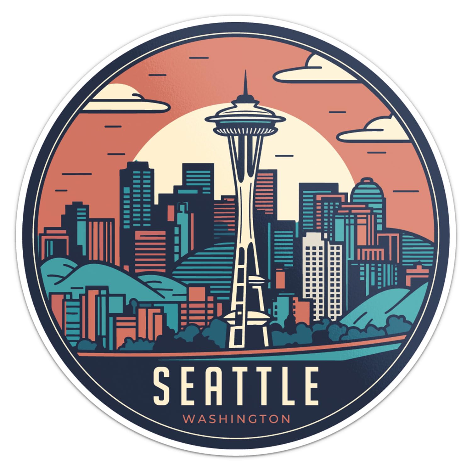Amazon.com - Seattle City Sticker - Waterproof Vinyl Decal for Car ...