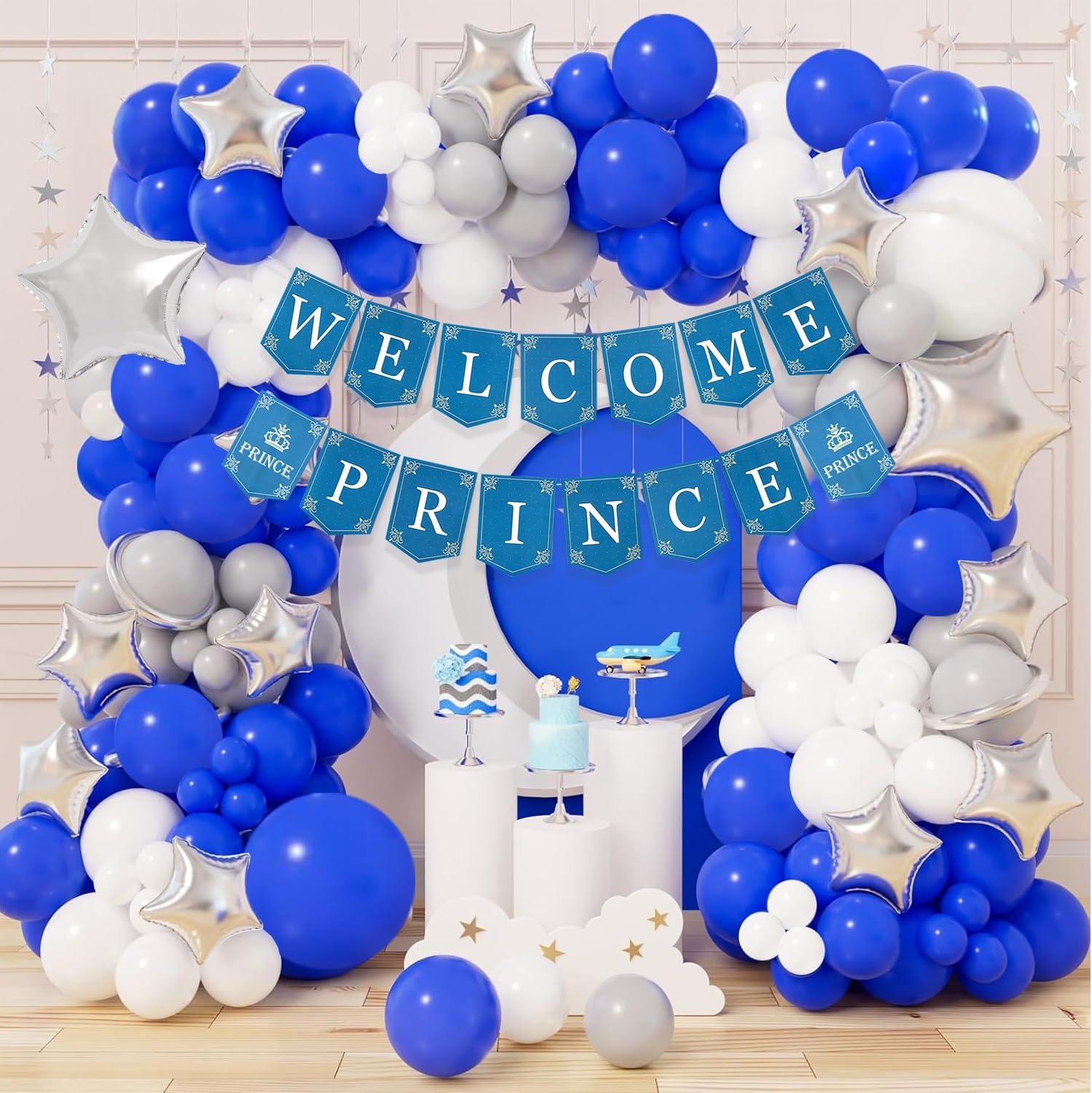 Rozi Decoration Welcome Prince Blue Decoration Items Set of 62 Pcs ...