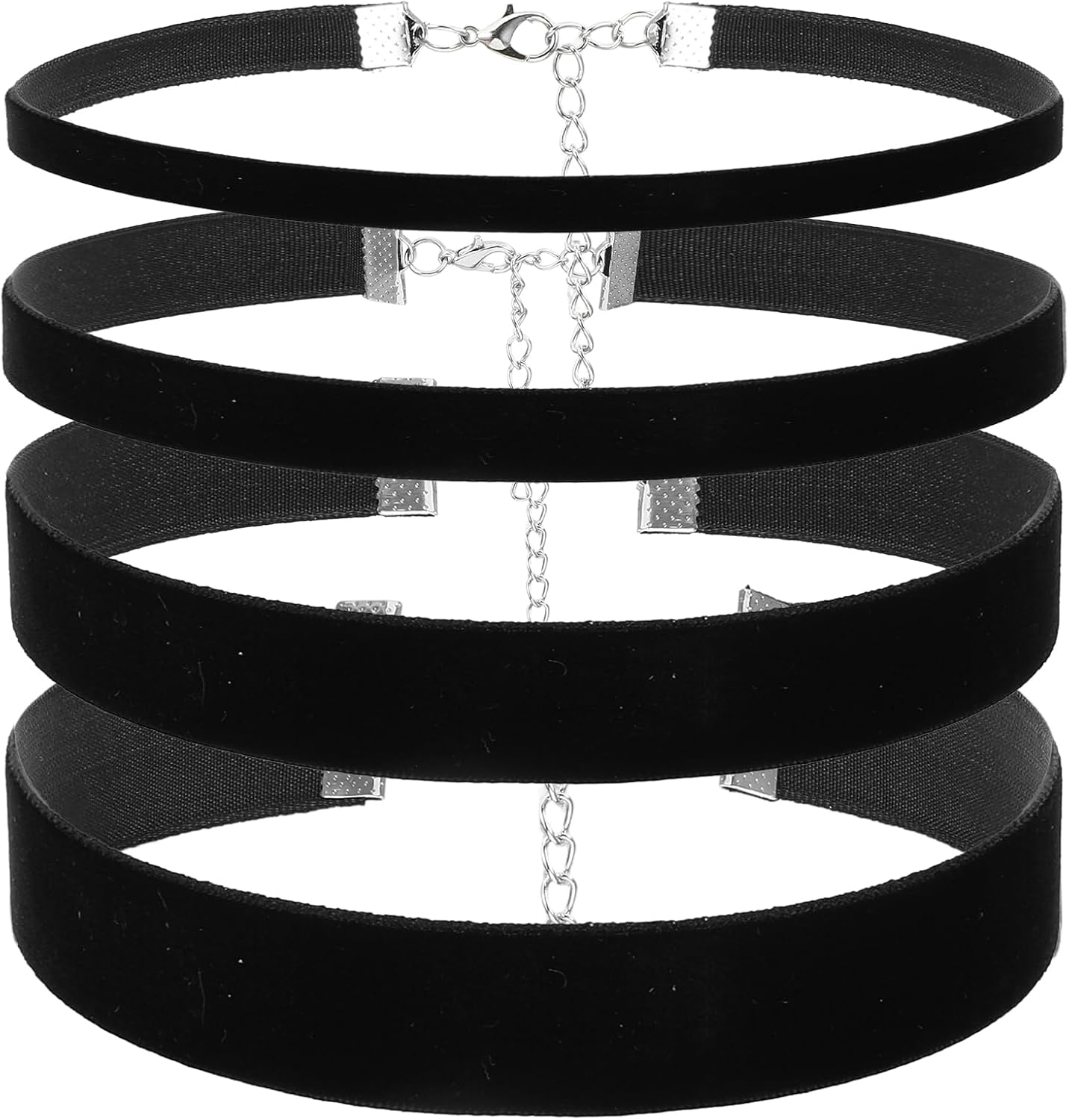 Amazon.com: Teaaha 4 Pcs Black Choker Necklace Set for Women, Black ...