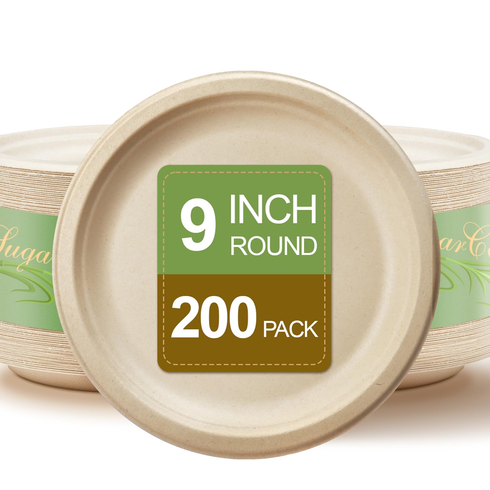 Amazon.com: yeehigh Paper Plates, Compostable Heavy Duty Disposable 9 ...