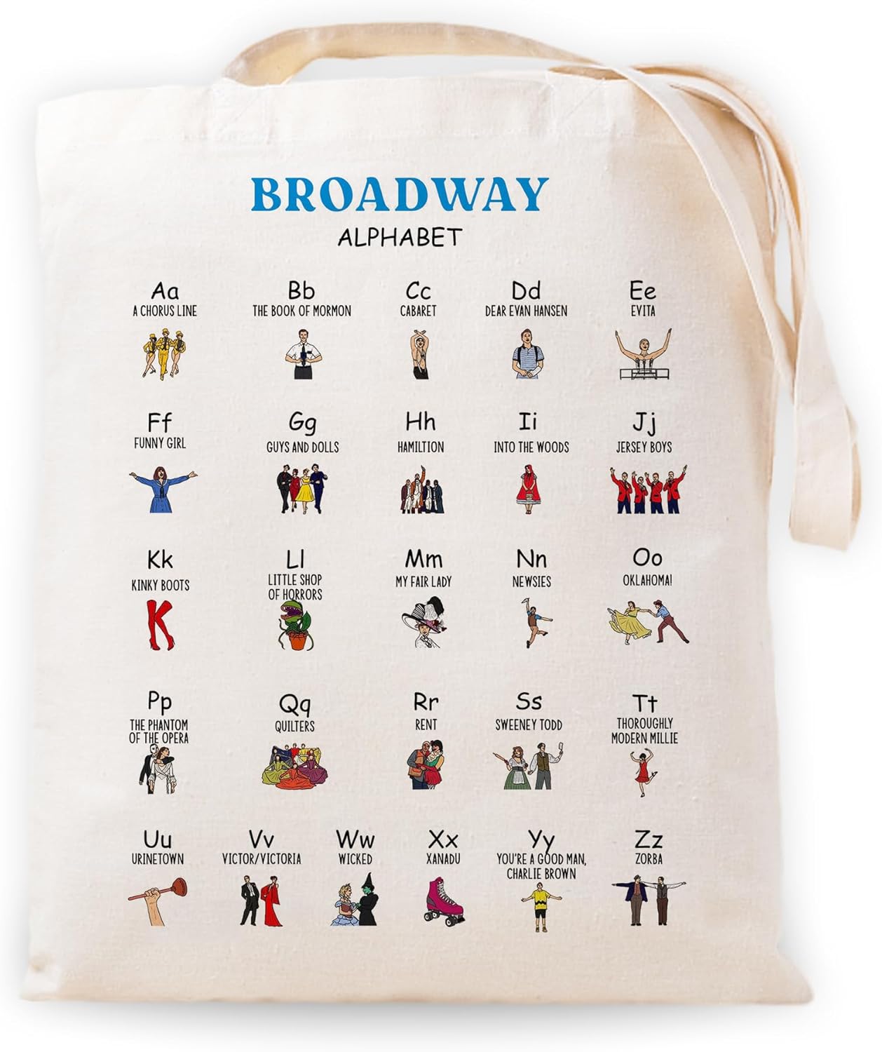 Amazon.com | SUNFYCN Broadway Musical Tote Bag, Broadway Lover Gift ...