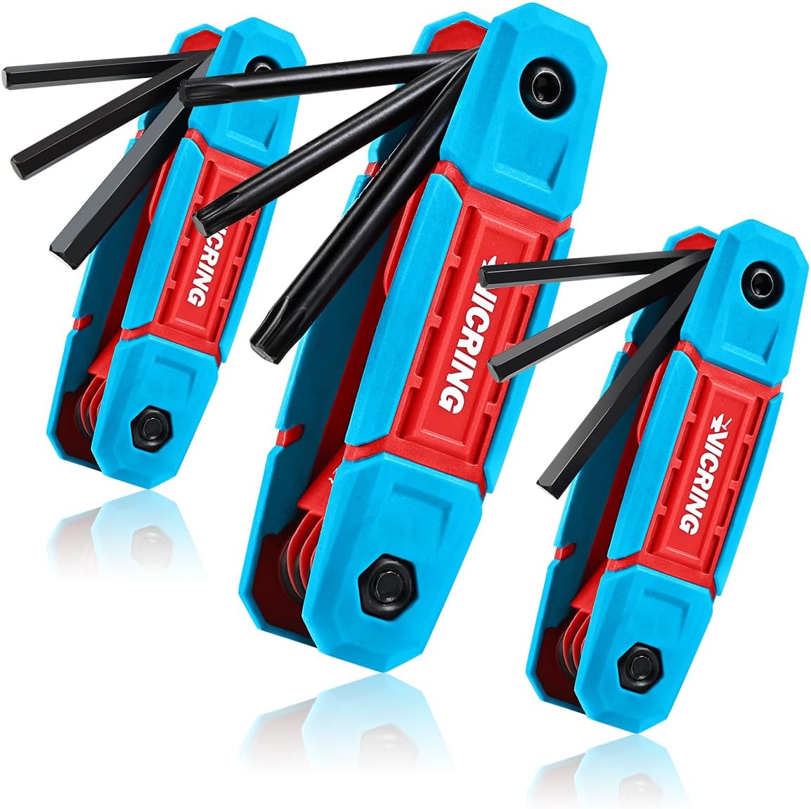 Topline 25-Piece Folding Allen Wrench Set, SAE, Metric, Torx Hex Key ...