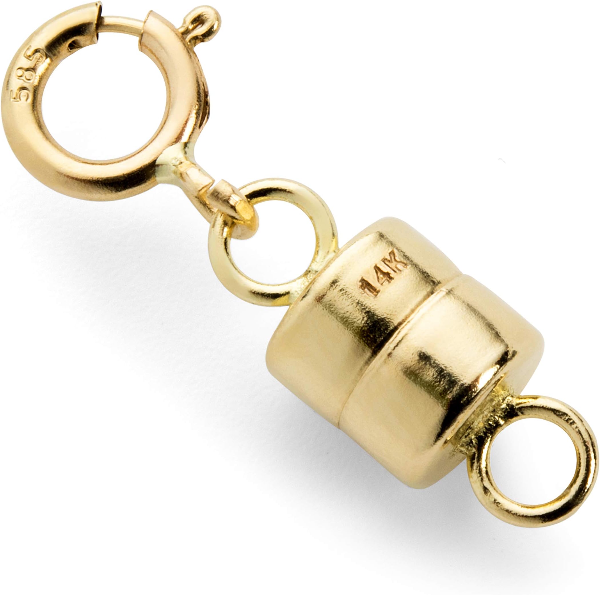 Amazon.com: 14K White Gold Round Magnetic Clasp Converter with Spring ...