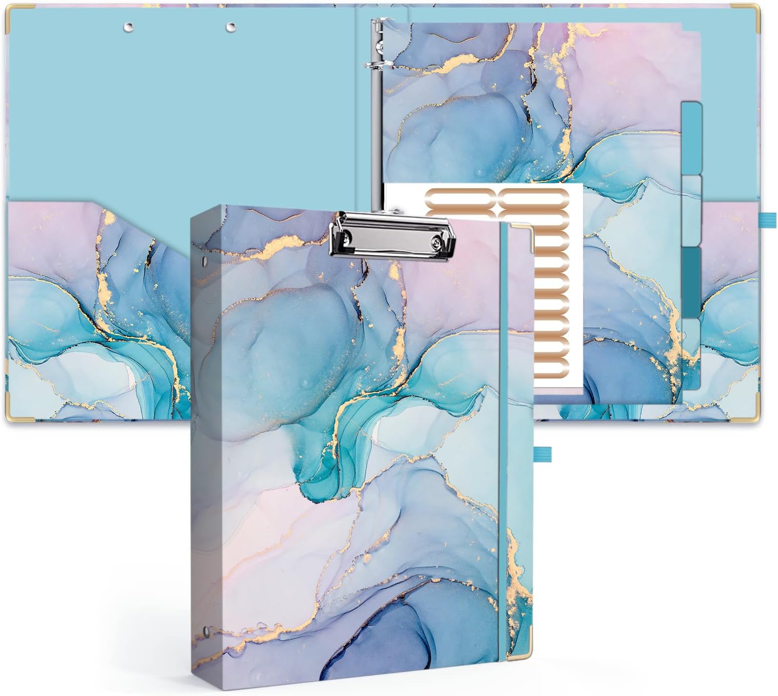 Amazon.com : 6 Pieces Cute Marble 3 Ring Binder 1 Inch Ring Binder for ...